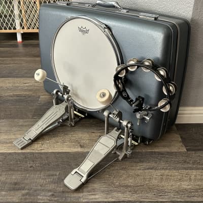 “BLUE SLATE” busker style suitcase drum by Vintage Suitcase | Reverb