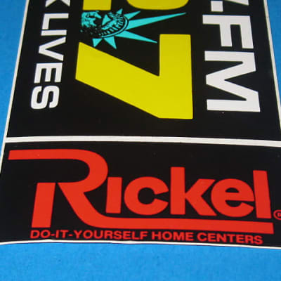 old stock 1991 WNEW-FM 102.7 Where Rock Lives and Rickel (two | Reverb