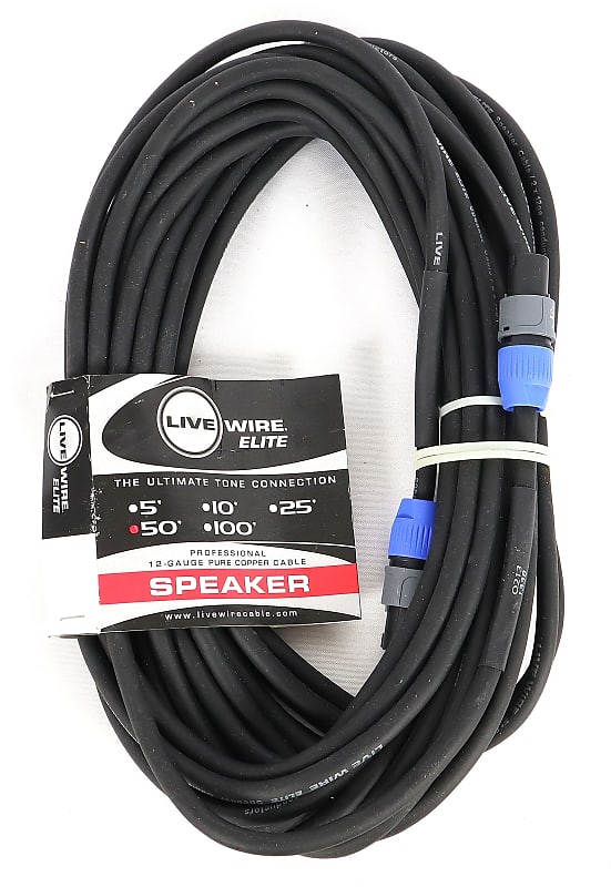 LiveWire Elite 50' Speak-On Neutrik Speaker Cable S12NN50 | Reverb