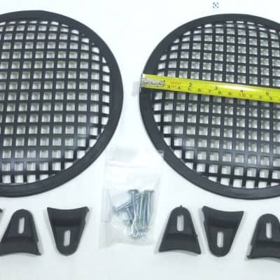 (2) Two 8" Metal Mesh Speaker Grill w/ Mesh Speaker Clamps & | Reverb
