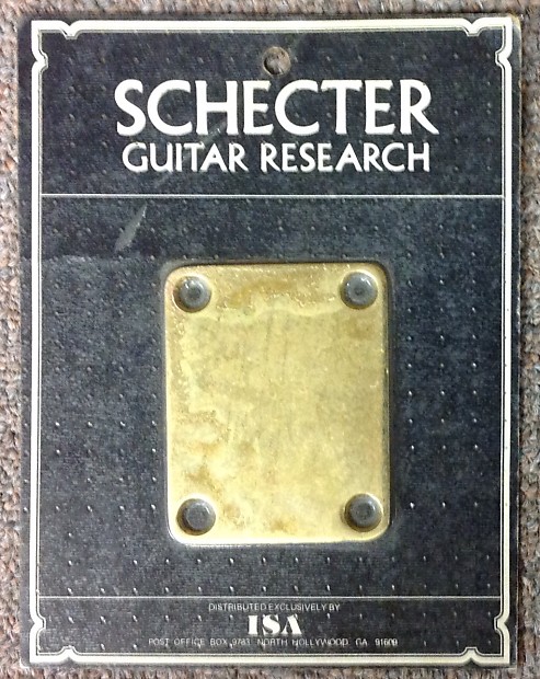 Schecter- neck plate, early 80's, brass | Reverb