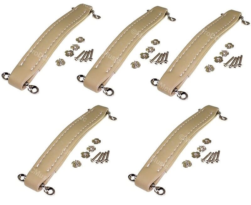 5-Pack Cream Vintage Leather Style Guitar Amplifier Handle | Reverb