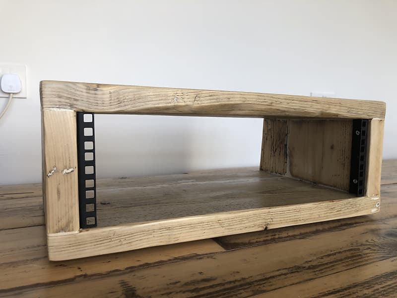 x2 Handmade 19” 3u desktop studio rack reclaimed wood | Reverb