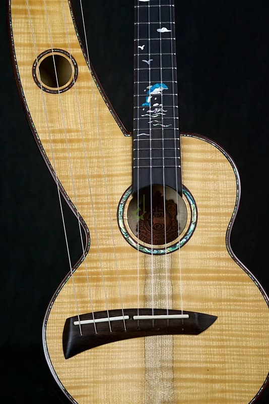 preorder ukc-8 custom harp tenor ukulele curly maple 2021 | Reverb UK