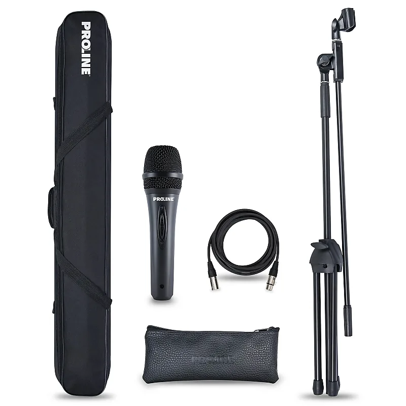 Proline Microphone Pack with 20 ft. XLR mic cable, tripod | Reverb