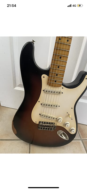 Strat partscaster custom nitro relic Strat Two tone sunburst | Reverb