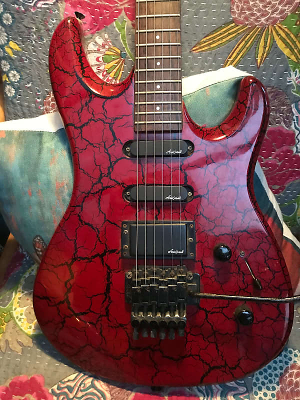 Aria Pro II CT late 80s - Red and black crackle | Reverb