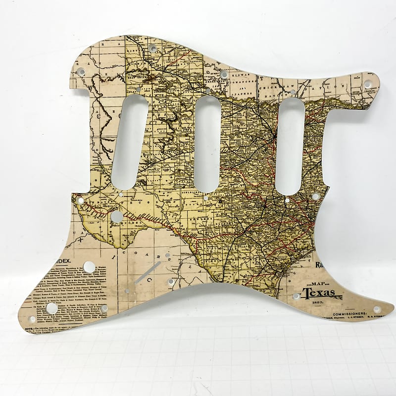 Greasy Groove Fender Stratocaster Pickguard Texas Map 1897 | Reverb