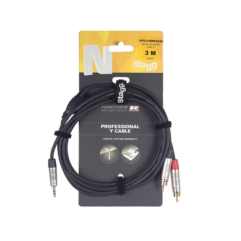 NEW Stagg N-Series Y-Cable with Stereo Mini Phone Plug - 10' | Reverb