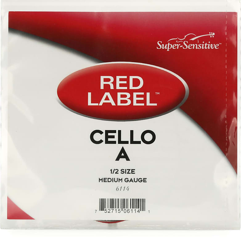 Super-Sensitive 6114 Red Label Cello A String - 1/2 Size | Reverb