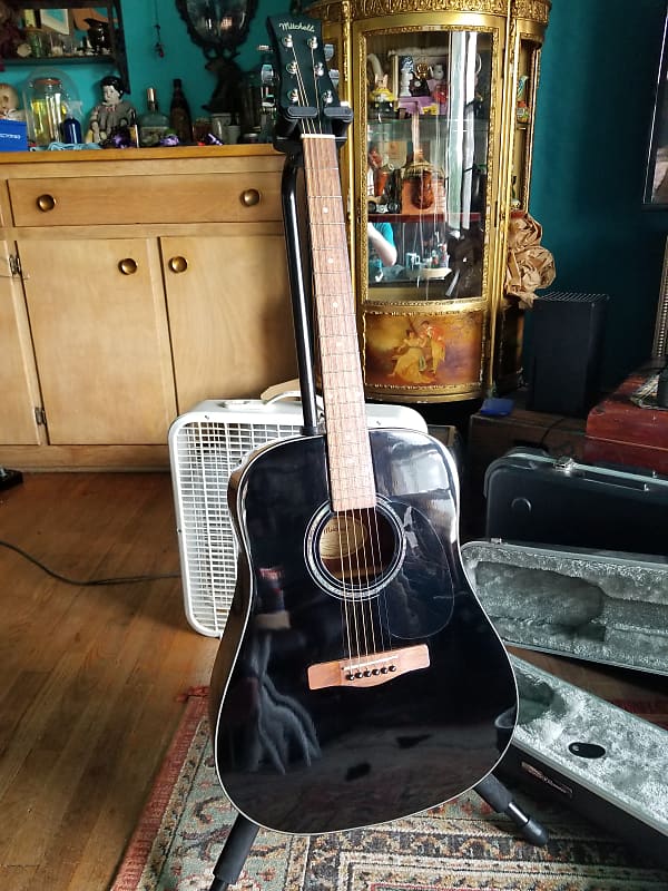Mitchell D120BK 6 String Acoustic Guitar - Black | Reverb