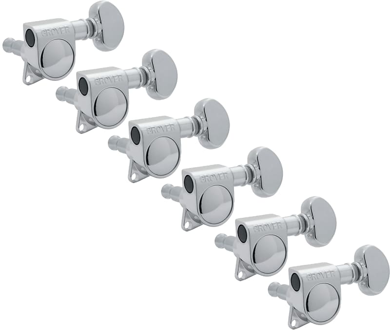 Grover 305C6 Mid-Size Rotomatic 6 In Line Tuners Chrome | Reverb