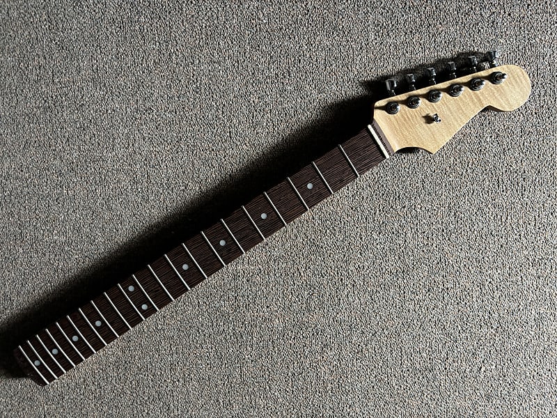 Musikraft roasted flame maple with Wenge fretboard Strat neck | Reverb