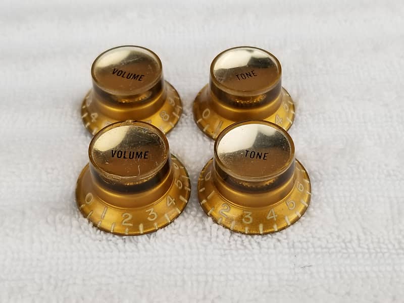 1960s Gibson Reflector Knobs Set (2) Volume (2) Tone | Reverb