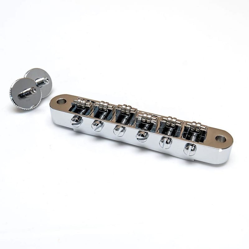 Chrome Roller Saddle Tune-O-Matic Bridge w/ M4 Posts for | Reverb