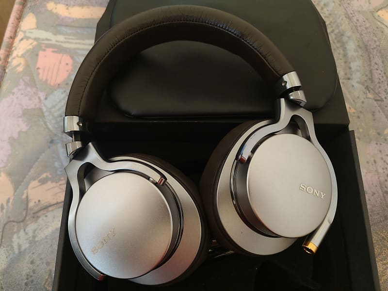Sony MDR -1A Premium Hi-Res Headphones2020's - Chrome/Silver | Reverb