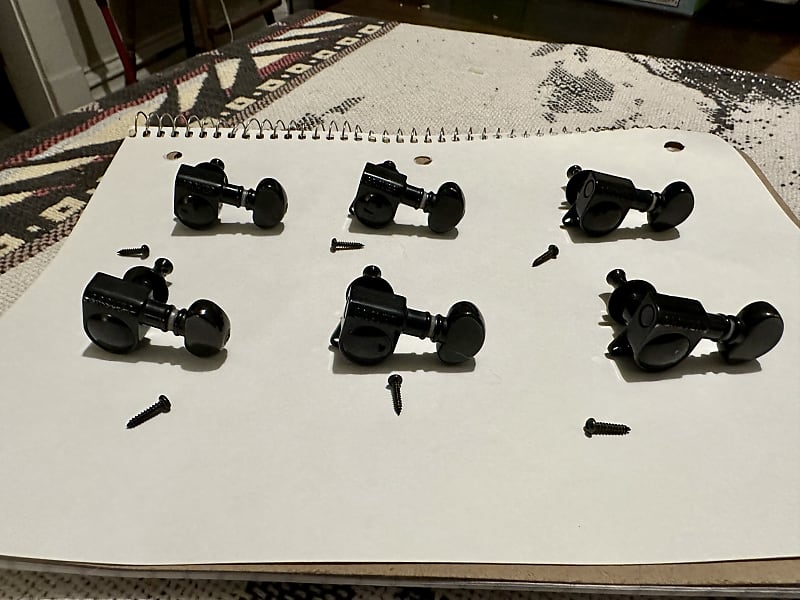 Grover Mini Rotomatic 6-in-Line Tuning Machines Black | Reverb