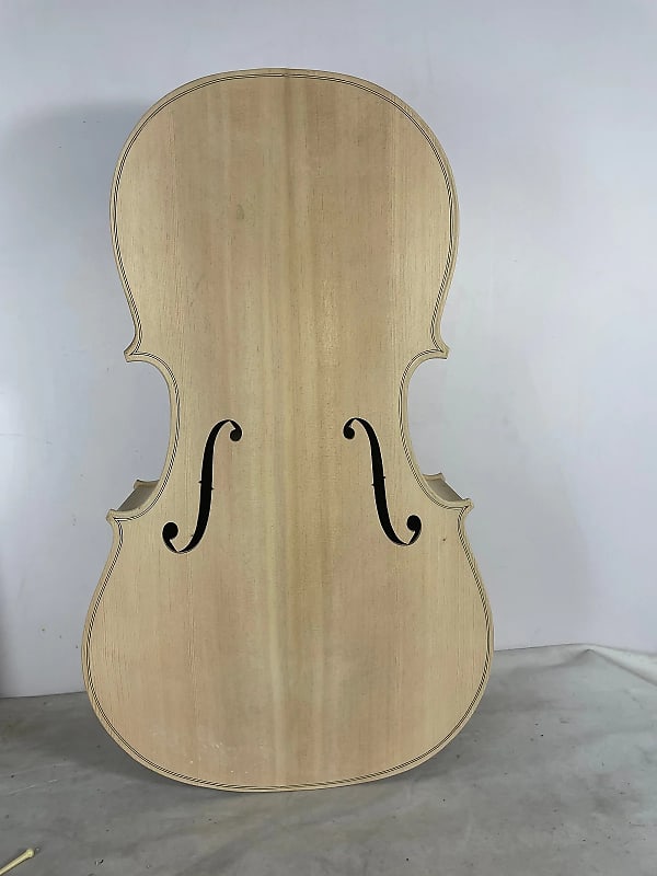 4/4 Cello Unfinished Body with Flamed Tiger Maple Top | Reverb