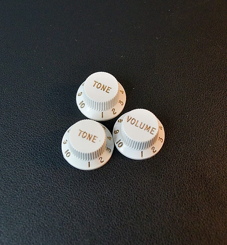 Fender Stratocaster Control Knobs 2000s White | Reverb
