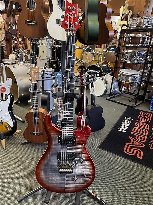 PRS SE Custom 24 Floyd Electric Guitar - Charcoal Cherry | Reverb