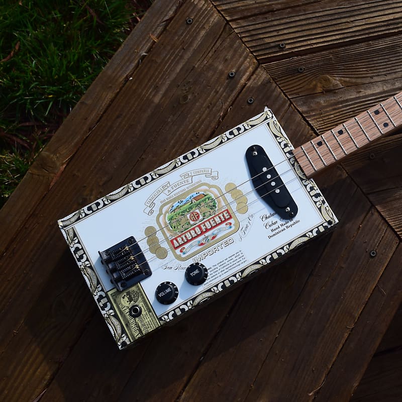 Cigar box guitar, 3-string electric guitar, handmade cbg | Reverb