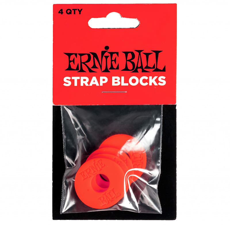 Ernie Ball RED Strap Blocks, Securely Fasten Guitar | Reverb