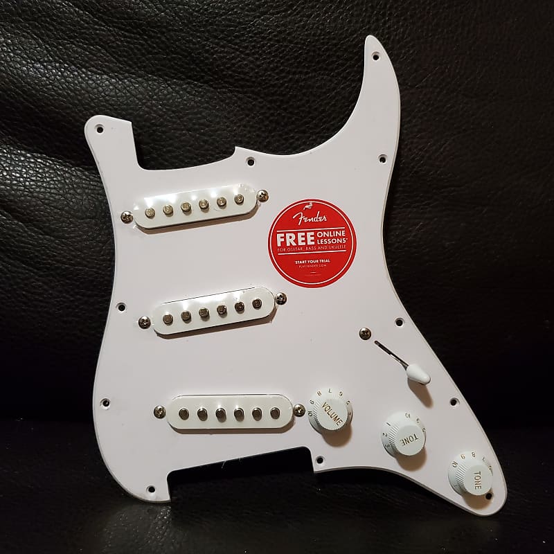 2021 Squier Loaded Strat Pickguard SSS White | Reverb