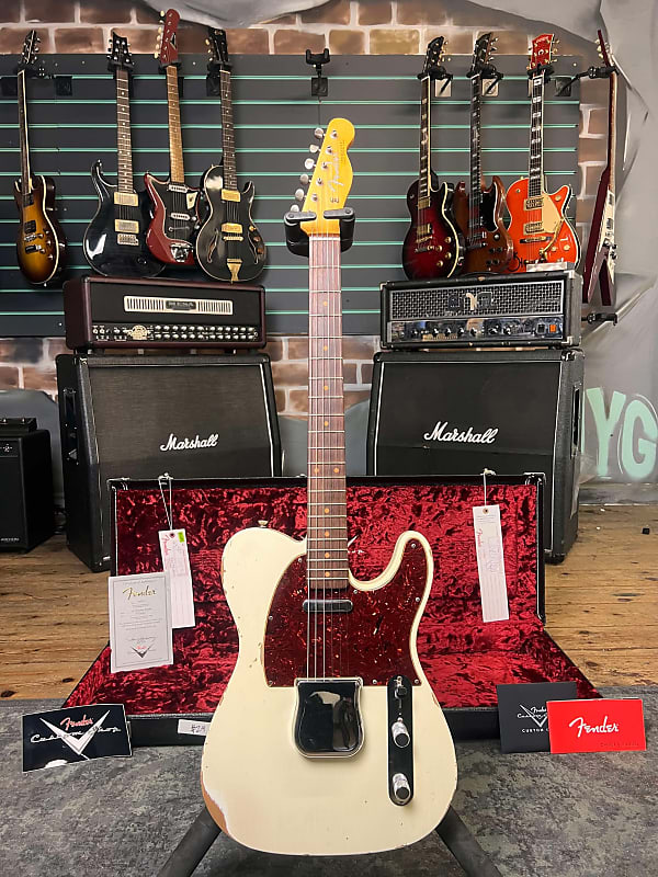 Fender Custom Shop 1961 Relic Telecaster Aged Olympic White | Reverb
