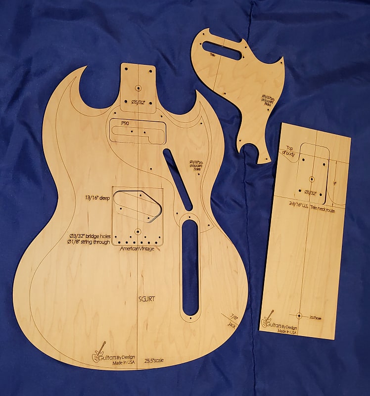 Custom SG JR Guitar Body Router Template 4Tele Neck 3ply | Reverb