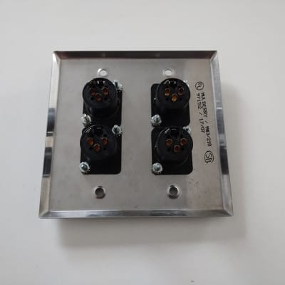 Dual-Gang XLR Wall Plate Stainless Steel 4x D-Series Neutrik | Reverb