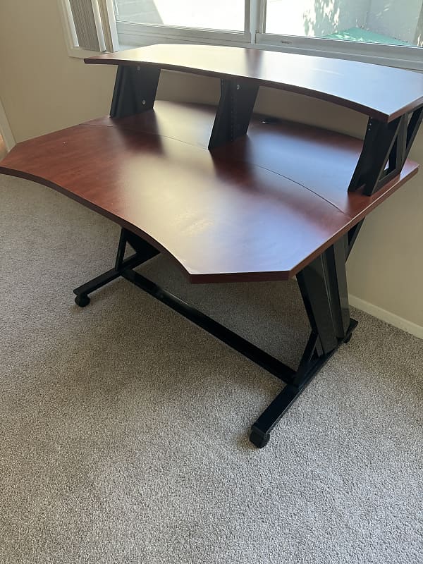 Studio Trends 46” Studio Desk With Dual 4 RU Racks Cherry - | Reverb