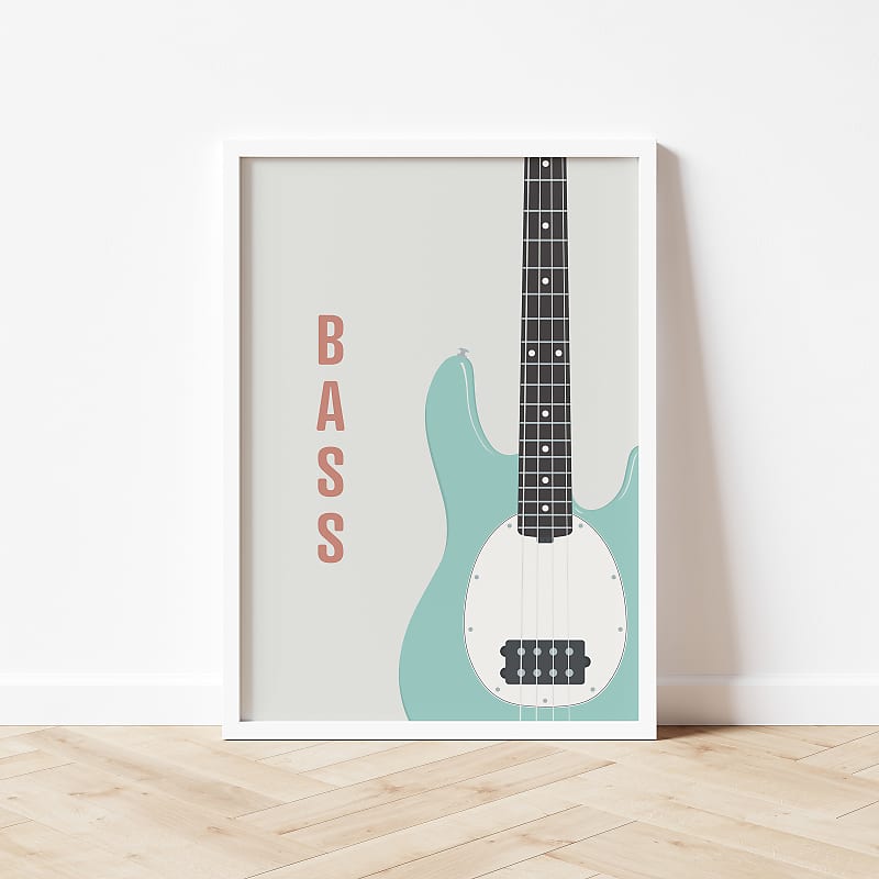 Bass Guitar Print - Guitarist Art, Music Studio Decor, | Reverb UK