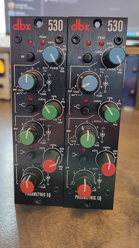 PAIR of dbx 530 500 Series Parametric EQ Module 2010s - Black | Reverb