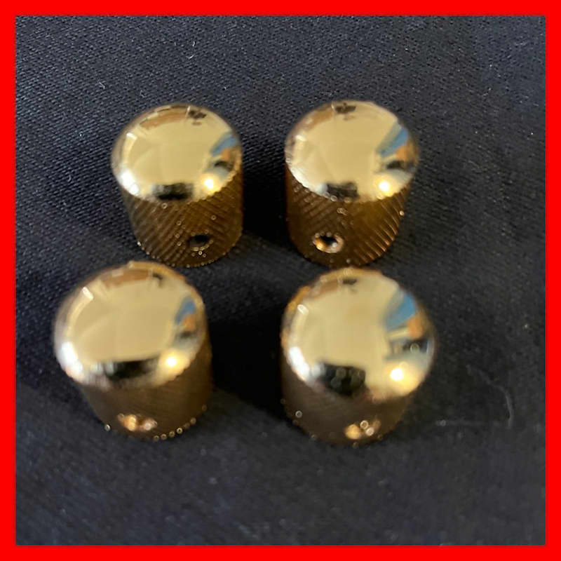 Brass Barrel Knobs, Dome Top, w. Set Screw (4 pcs) - Gold | Reverb