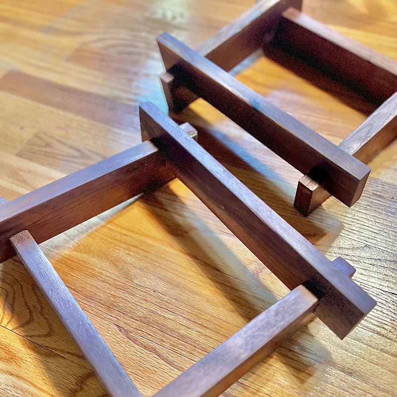 Back-tilted solid walnut speaker stands for JBL L100 speakers | Reverb