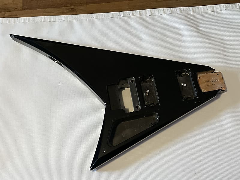 2006 MIJ Jackson RR3 RR Rhoads V Solid Black Repaired Guitar | Reverb
