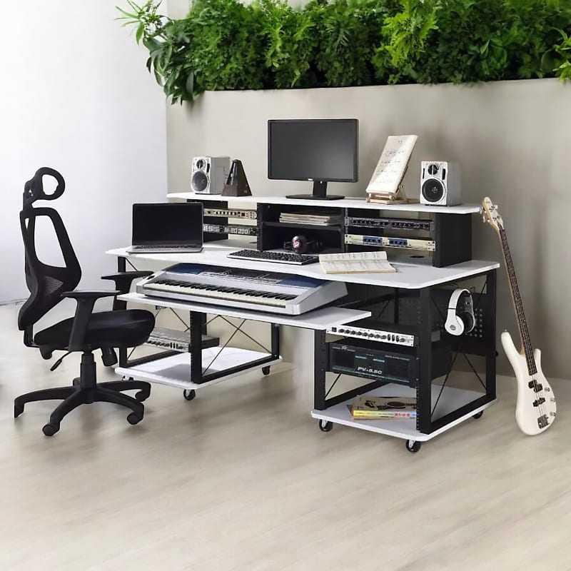 72” x 30” Rectangular Metal Music Production Desk with | Reverb