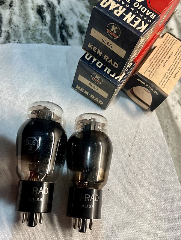 Nos/Nib Matched Pair Ken-Rad 6l6g - Smoked Black Glass | Reverb