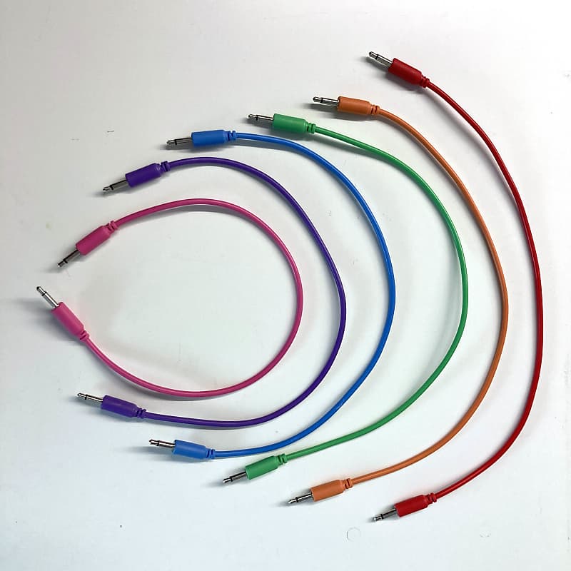 Eurorack Patch Leads Pack of 6 Multi-Colored 3.5mm Mono Patch | Reverb