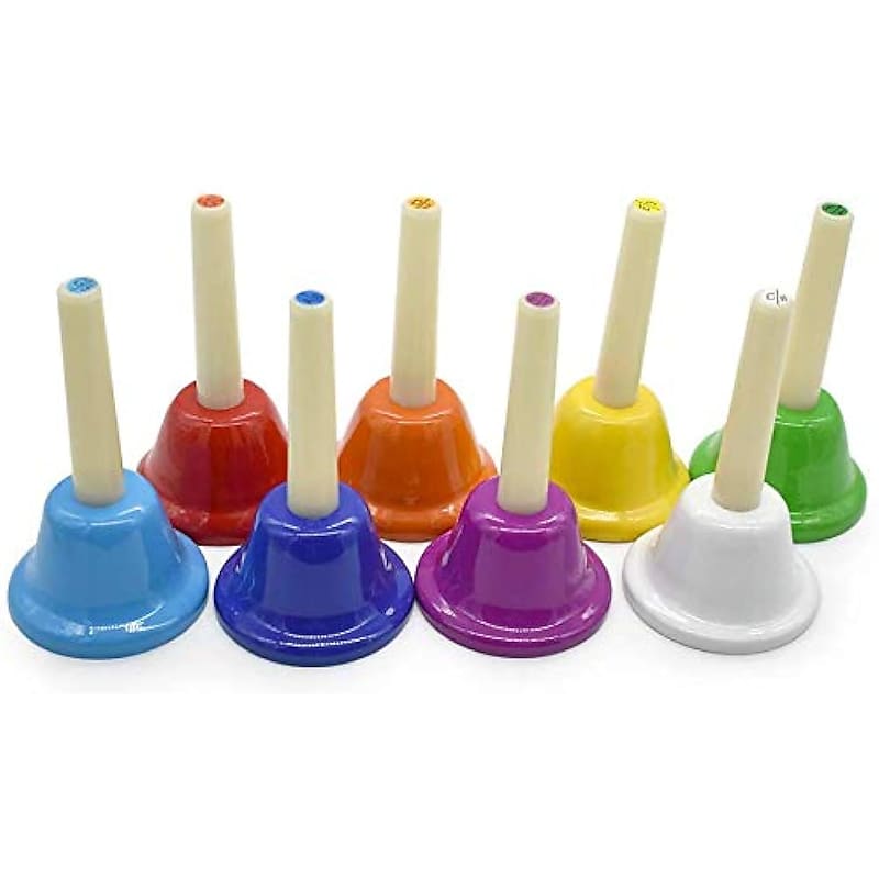 Hand Bell Shake 8 Notes Diatonic Metal Hand Bell Kit Rhythm | Reverb