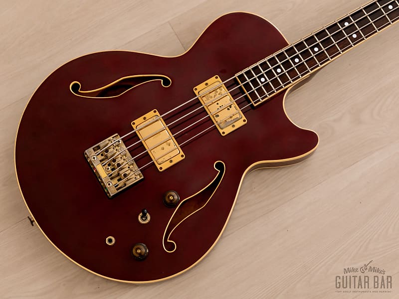1988 Ibanez AB200 Artstar Vintage Semi-Hollow Bass Wine Red | Reverb