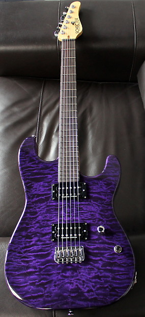 Schecter USA California Custom Elite Black Violet Quilt | Reverb