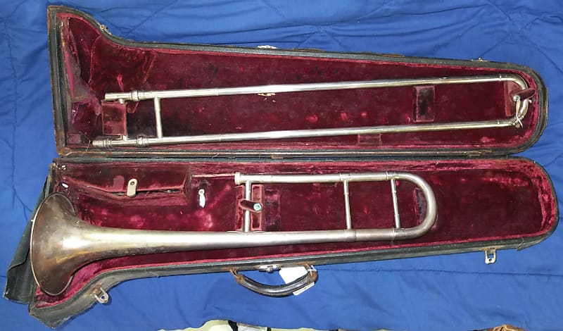 Vintage 30's Holton Revelation Trombone Silver w/ Holton 82 | Reverb