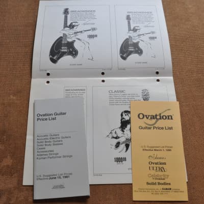 Ovation Ad Mat Program and price lists. Vintage catalog | Reverb