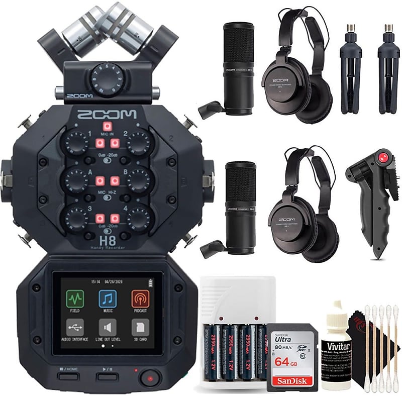 Zoom H8 8-Input / 12-Track Digital Handy Audio Recorder + Two | Reverb
