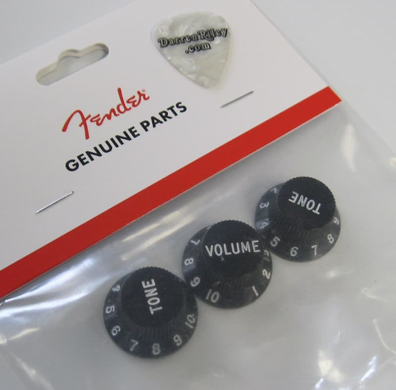 Fender USA Stratocaster Knobs Black set of 3 0991365000 | Reverb