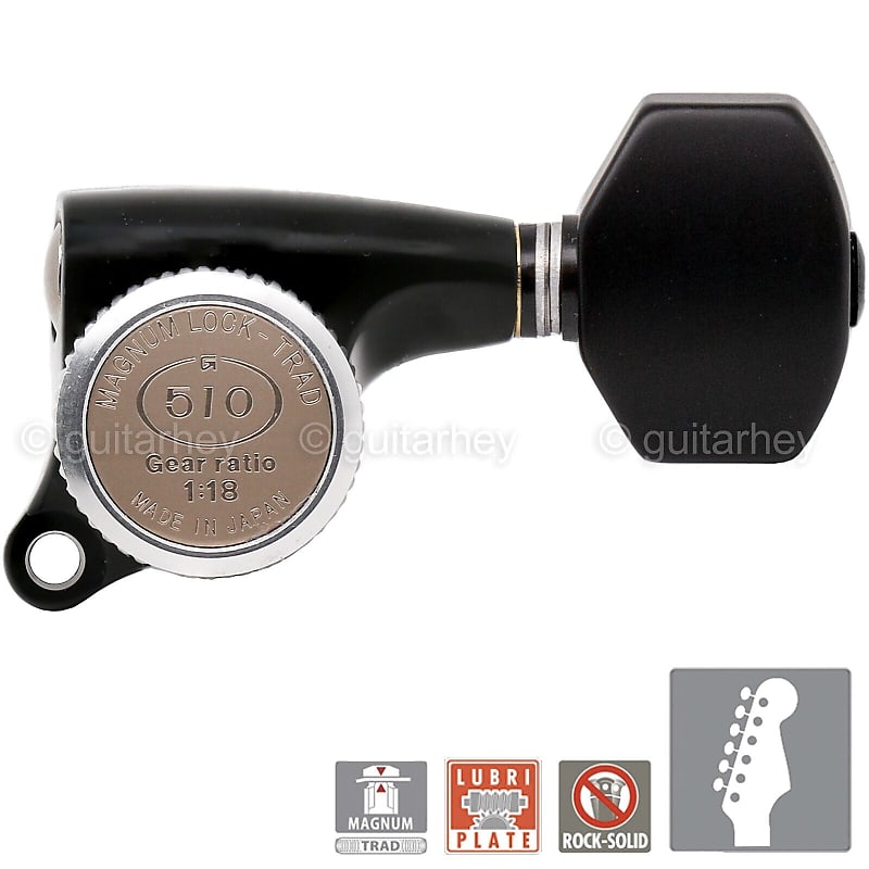 NEW Gotoh SGS510Z-B07 MGT 6 in line Locking Tuners Set w/ | Reverb