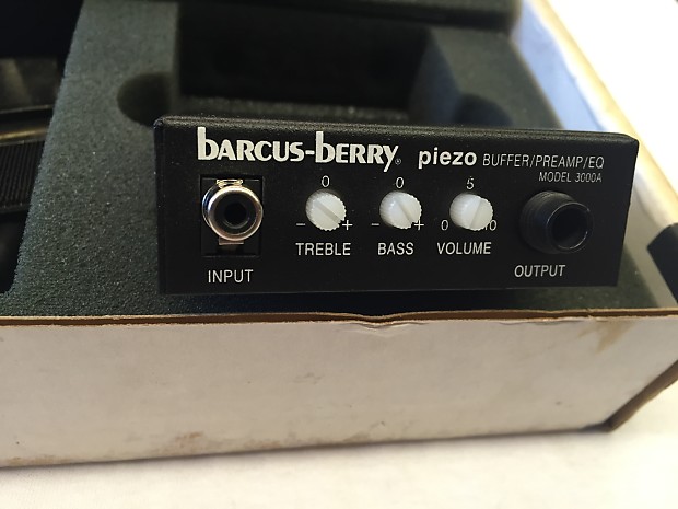 Barcus Berry 3000A Piezo Buffer Preamp EQ NOS Black | Reverb