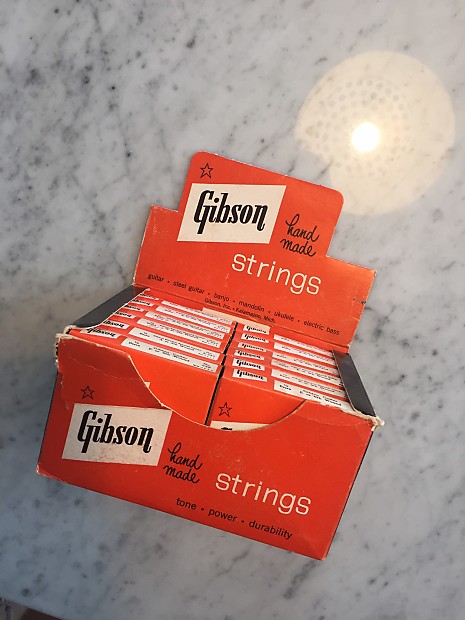 1950's Gibson Hand Made Strings Box Display Incl/ 12 Packs | Reverb