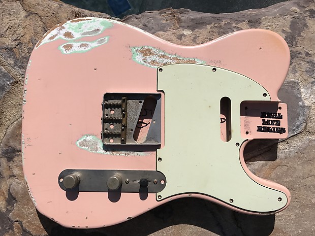 Real Life Relics Tele Telecaster Body Aged Shell Pink Over | Reverb